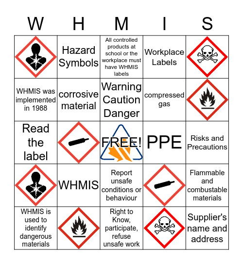 WHMIS Bingo Card
