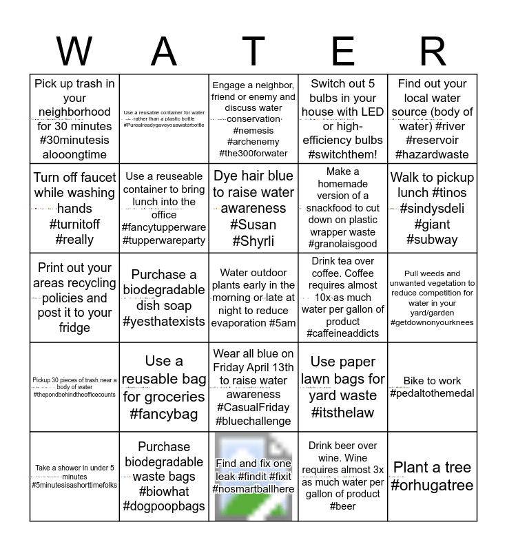 Pure WaterMark Bingo Card