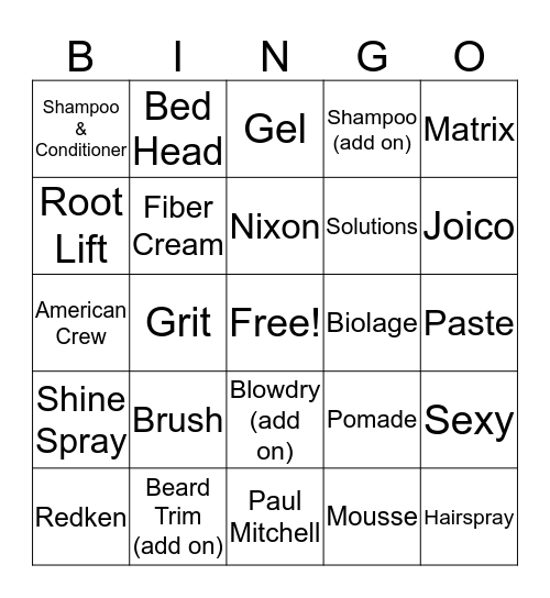 Great Clips!!!!! Bingo Card