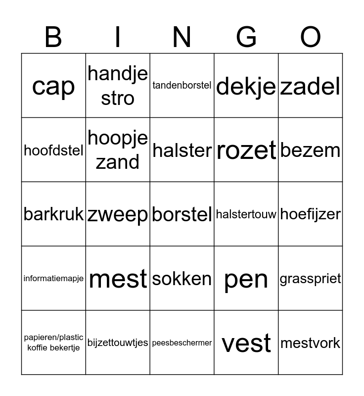 Levend bingo Bingo Card