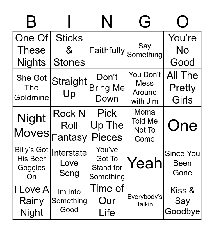 Boondocks Brews, Beats & Bingo 44 Bingo Card