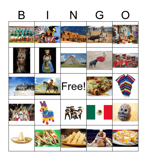 Mexico Bingo Card