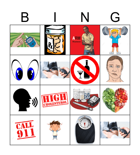 Stroke Awareness Bingo Card
