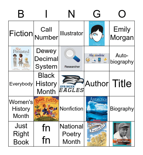 Library Review Bingo Card