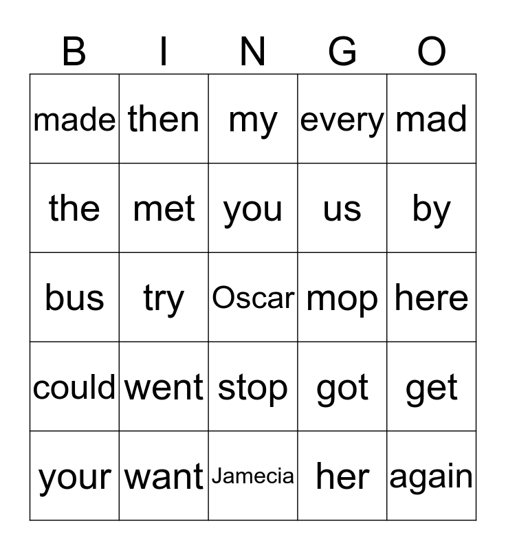 Jamecia and Oscar - Happy Punch Party in May!! Bingo Card