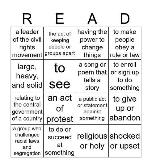 The Front Lines of Justice Bingo Card