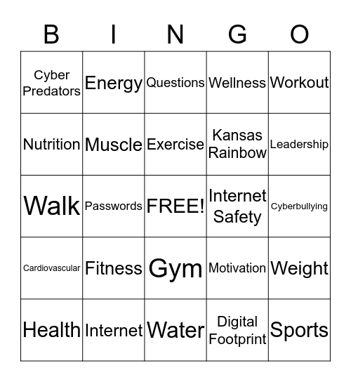 Kansas Rainbow Bingo Card