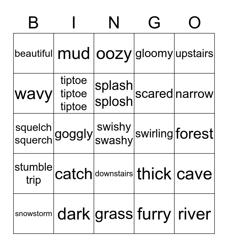 We’re Going on a Bear Hunt Bingo Card