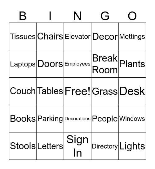 Office Bingo Card