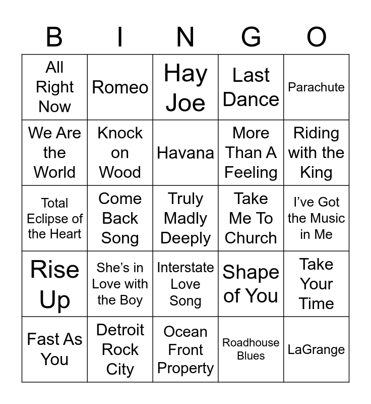 Boondocks Brews Beats & Bingo 48-1 Bingo Card