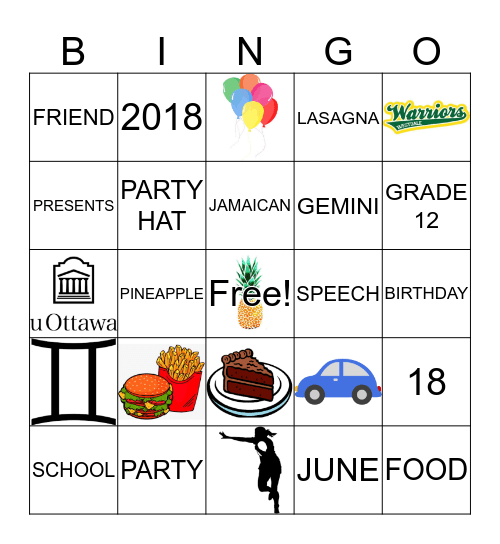 DEE's 18th Birthday Bingo! Bingo Card