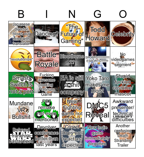 E3 Bingo Card