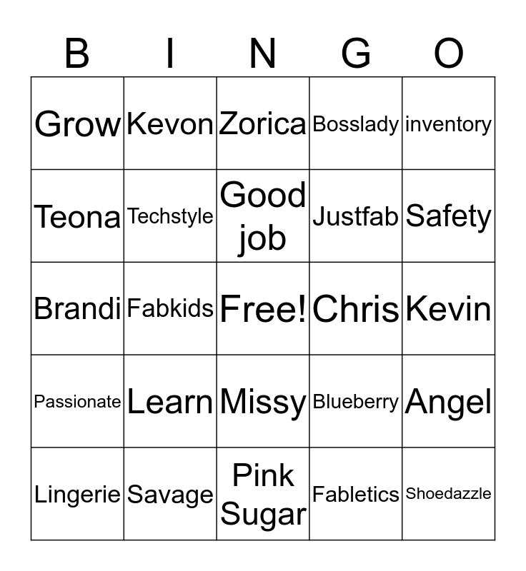 ICQA Bingo Card