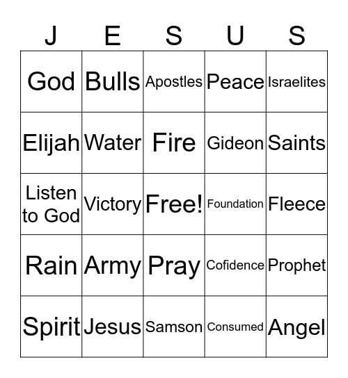 Confidence Bingo Card
