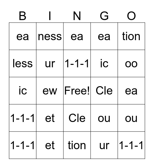 Beau Bingo Card