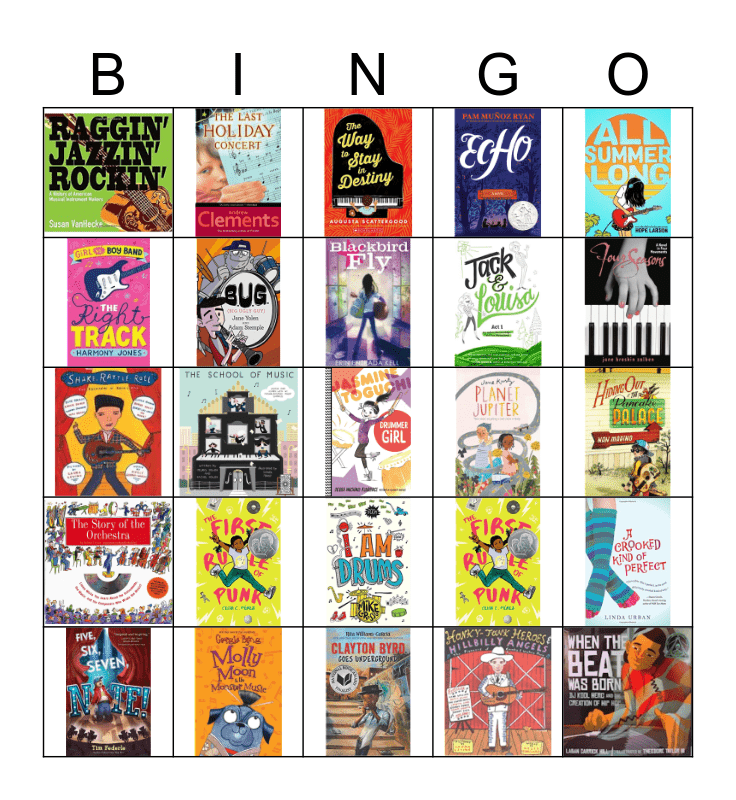 Libraries Rock! Bingo Card