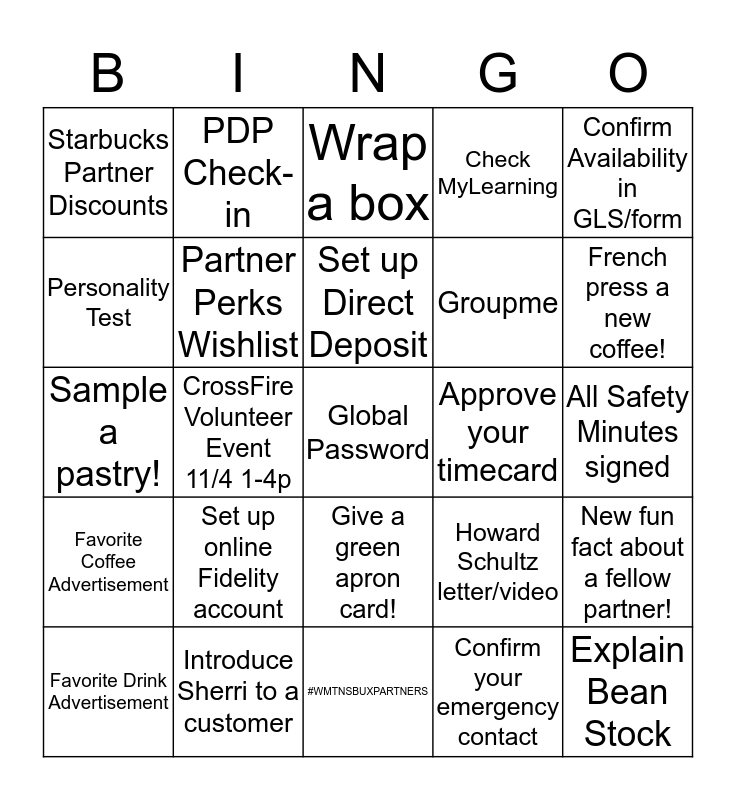 Partner Engagement Day! Bingo Card