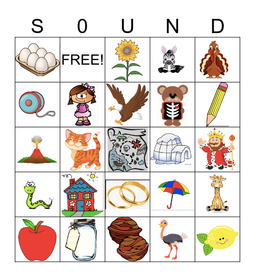 BEGINNING SOUNDS Bingo Card