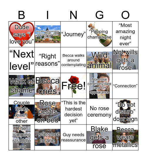 Fantasy Suite Bingo Card