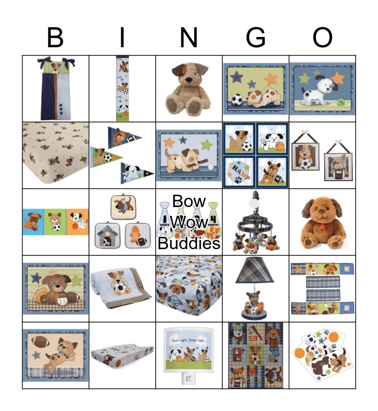 Bow Wow Buddies Bingo Card