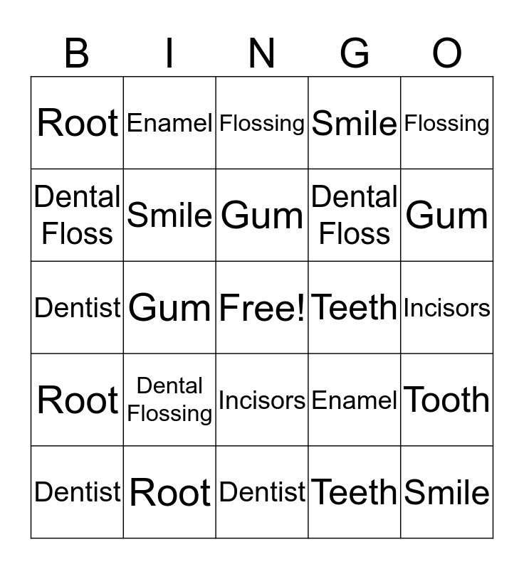 Ready Set Smile Bingo Card