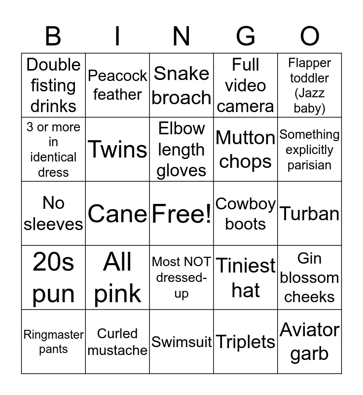 Jazz Bingo Card