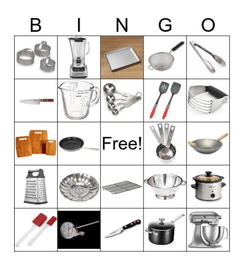 Kitchen Equipment Bingo Card