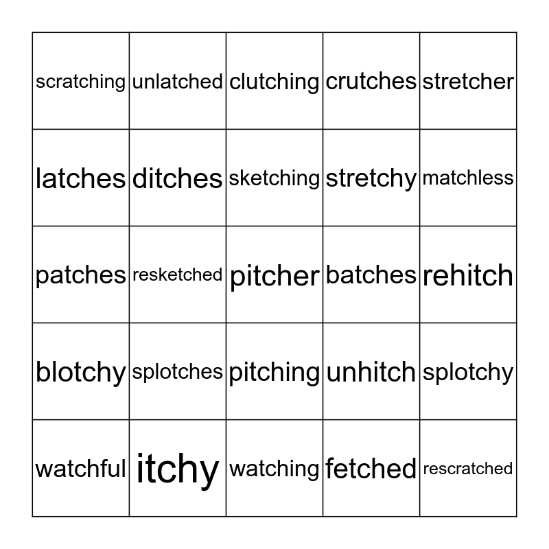 TCH Bingo Card