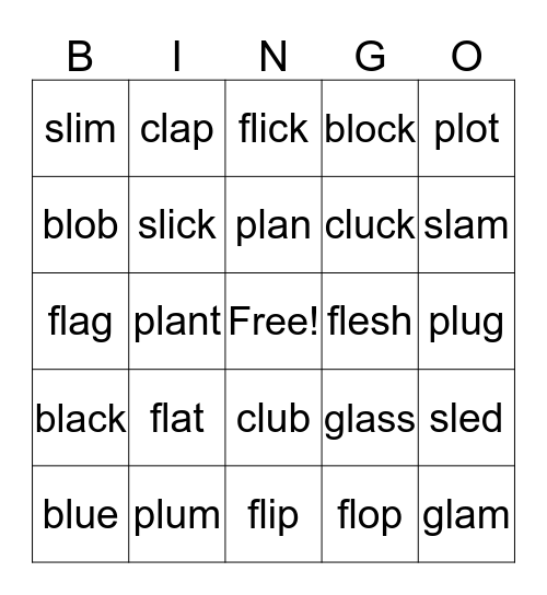 L blends Bingo Card