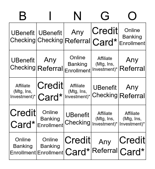CLIENT SERVICE BINGO - REFERRALS Bingo Card
