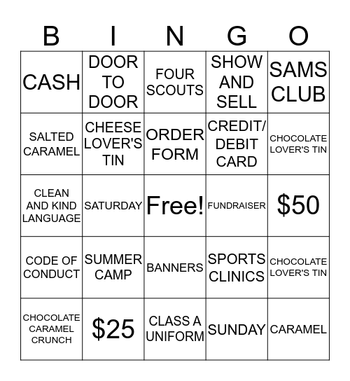 POPCORN Bingo Card