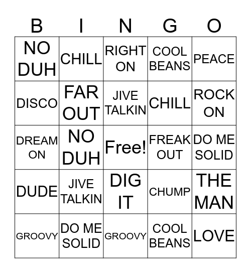 BOOGIE BINGO Bingo Card
