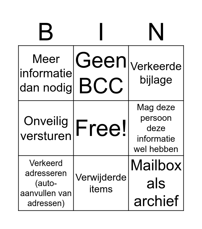 PrivacyLab MailBingo Card