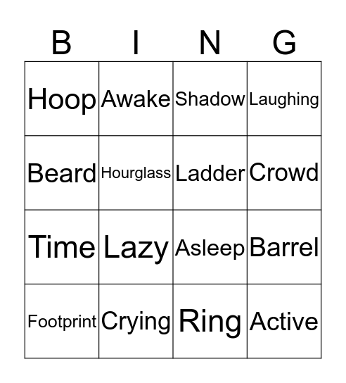 Guess me Bingo Card