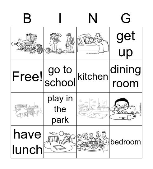daily routine bingo Card