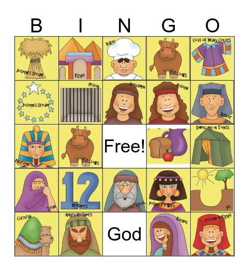 Joseph in Egypt Bingo Card