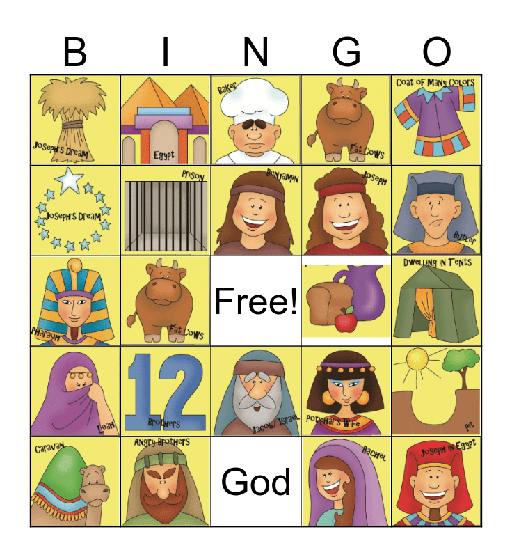 Joseph in Egypt Bingo Card