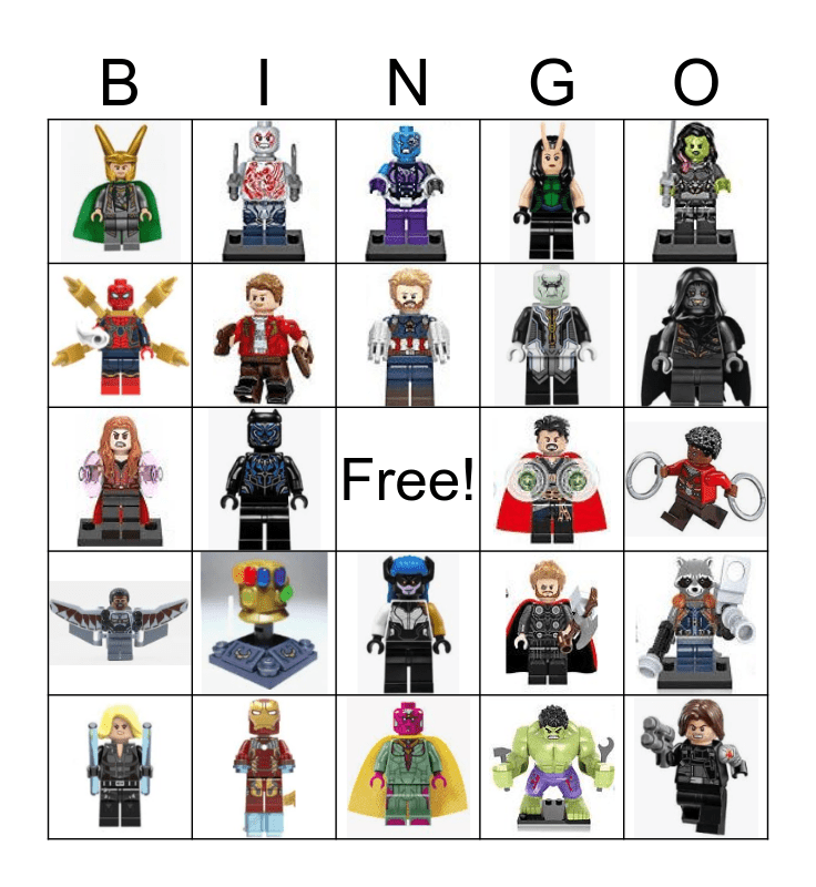 Avengers Infinity War Bingo Card