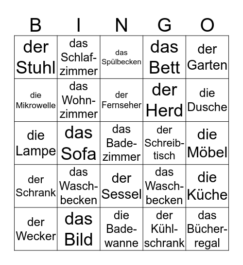 Das Haus Bingo Card