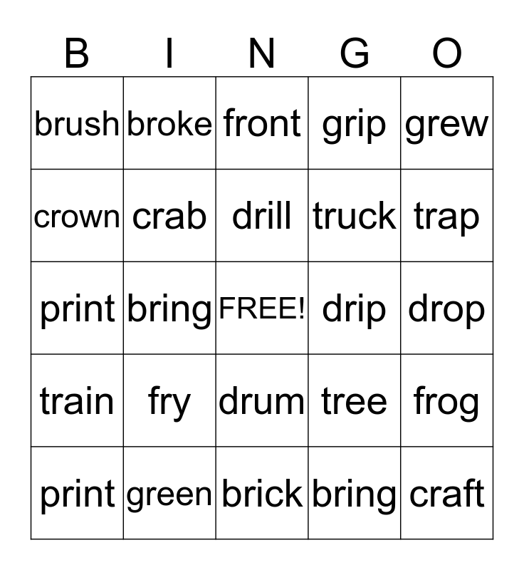 R - Cluster Bingo Card