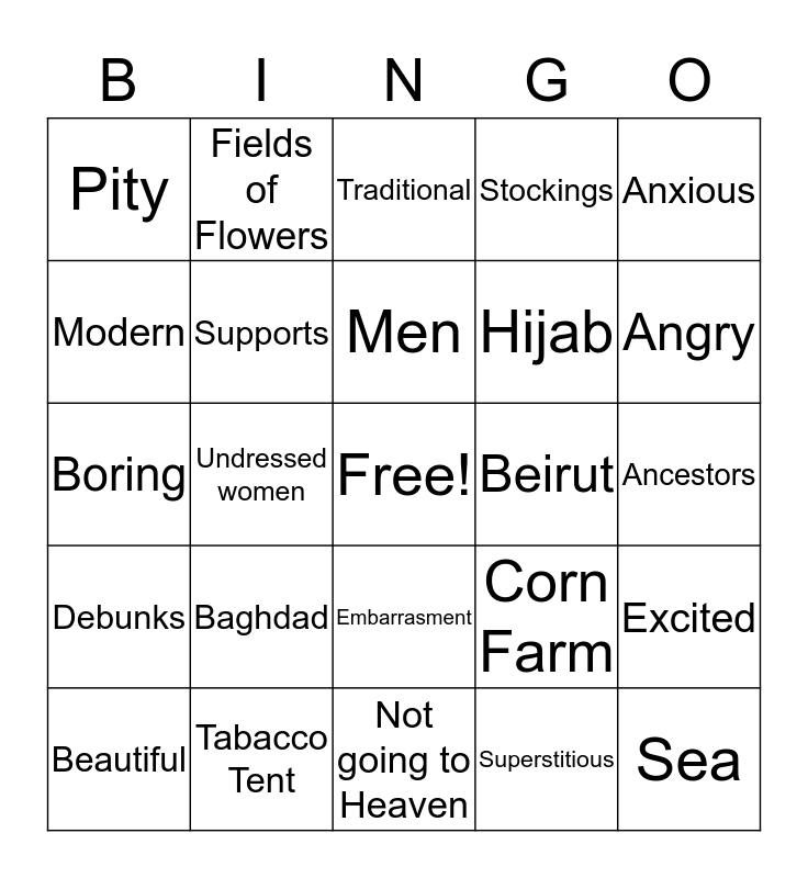 The Women's Swimming pool Bingo Card