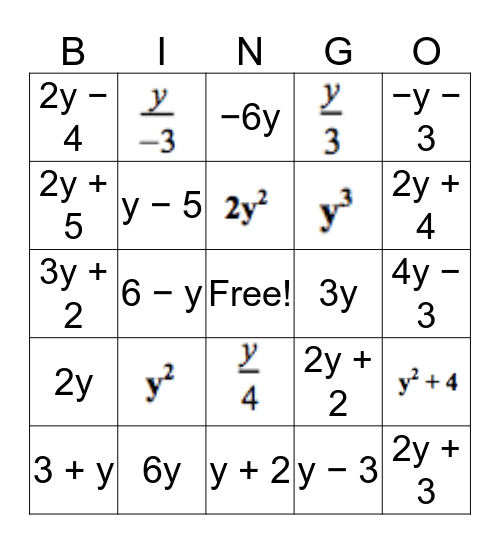 Translating Verbal Expressions Bingo Card