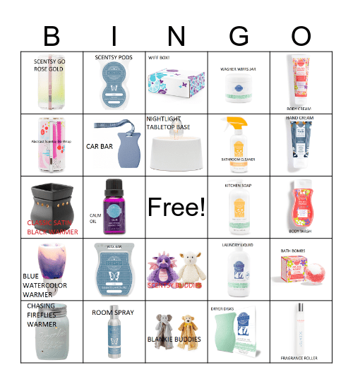 SCENTSY BINGO Card