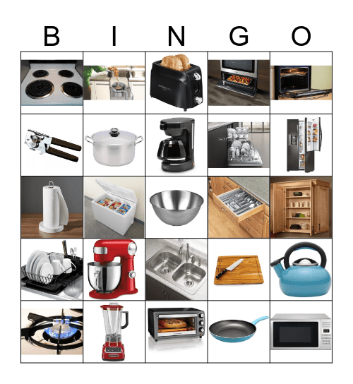 Kitchen Vocabulary Bingo Card