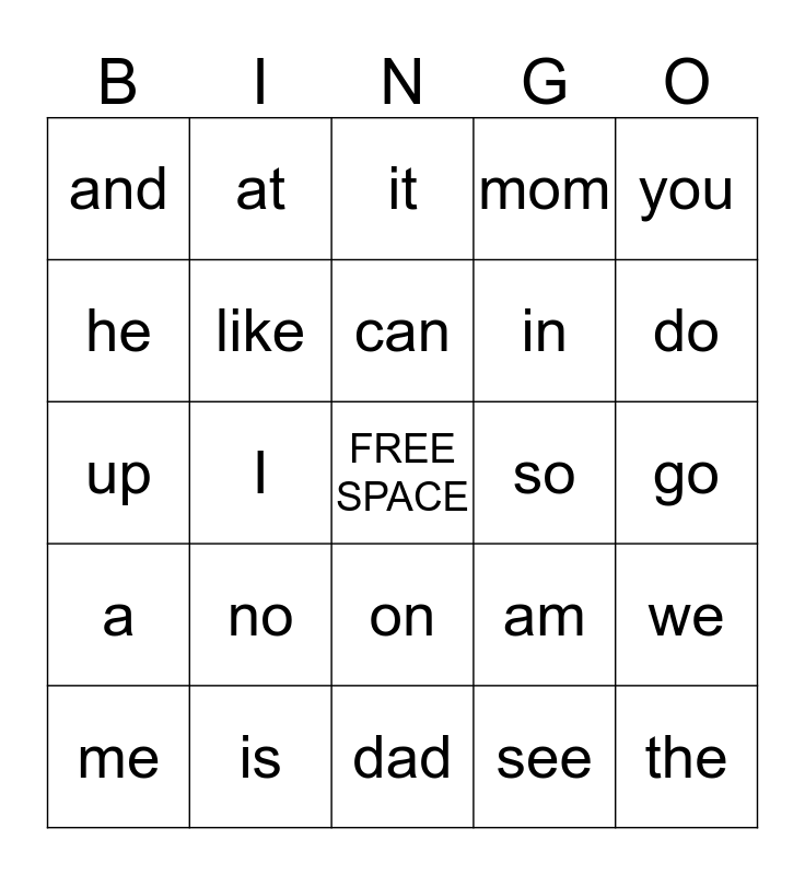 Reading BINGO Card