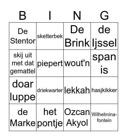 De Marke Bingo Card