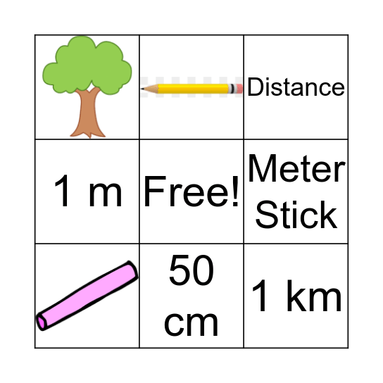 Measurement Bingo Card