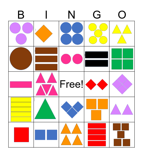 Shape and Color Bingo Card