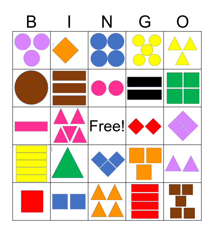 Shape and Color Bingo Card