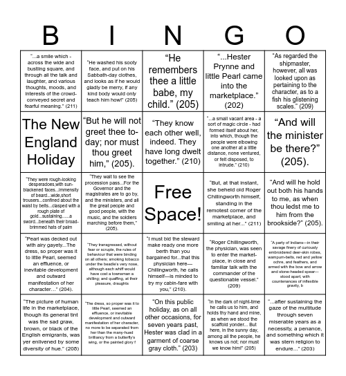 Chapter 21 Bingo Card